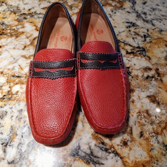 Marc Joseph | Shoes | Mens Marc Joseph Red Leather Loaferdriving Shoes ...